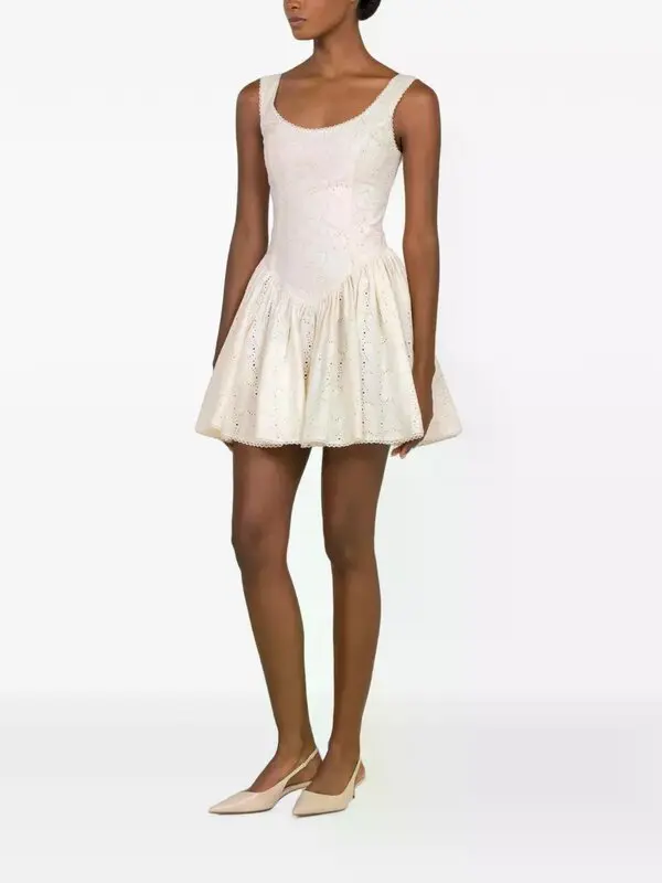 Agua Bendita Pluma Playa Eyelet Mini Dress