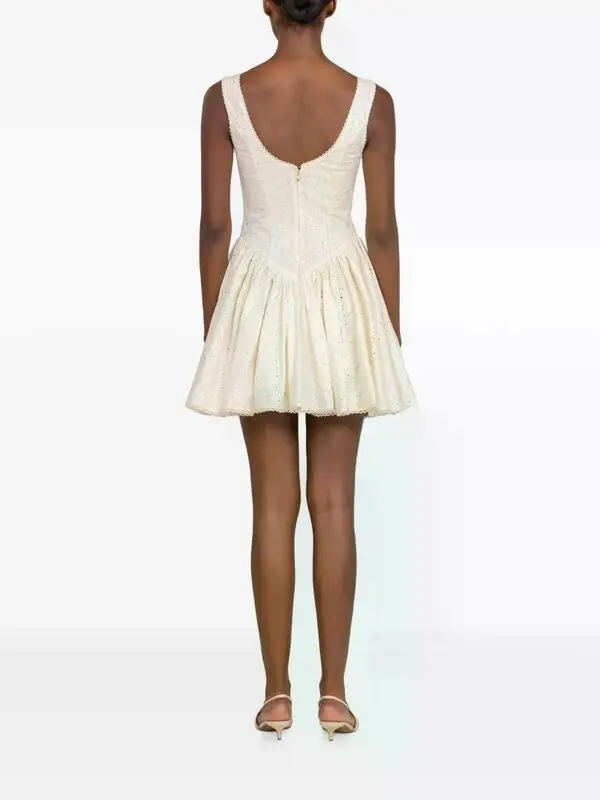 Agua Bendita Pluma Playa Eyelet Mini Dress
