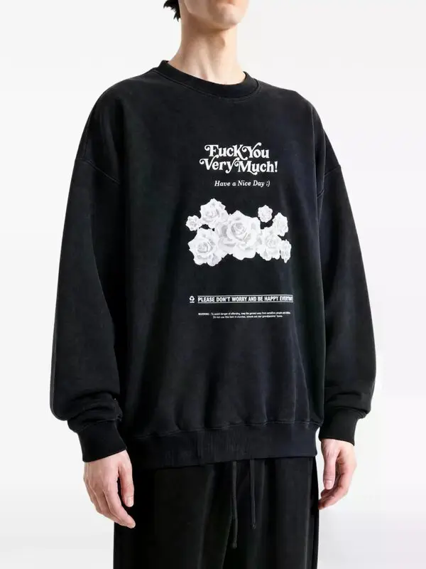 Vetements Graphic Print Floral Crew Neck Sweater