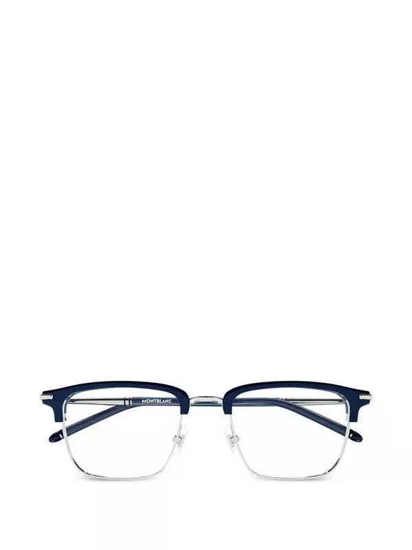 Montblanc Shield Browline Frame Eyeglasses - Silver