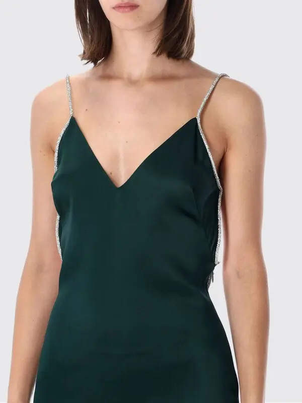TOM FORD Long Satin Evening Gown With Jewel Straps And Train