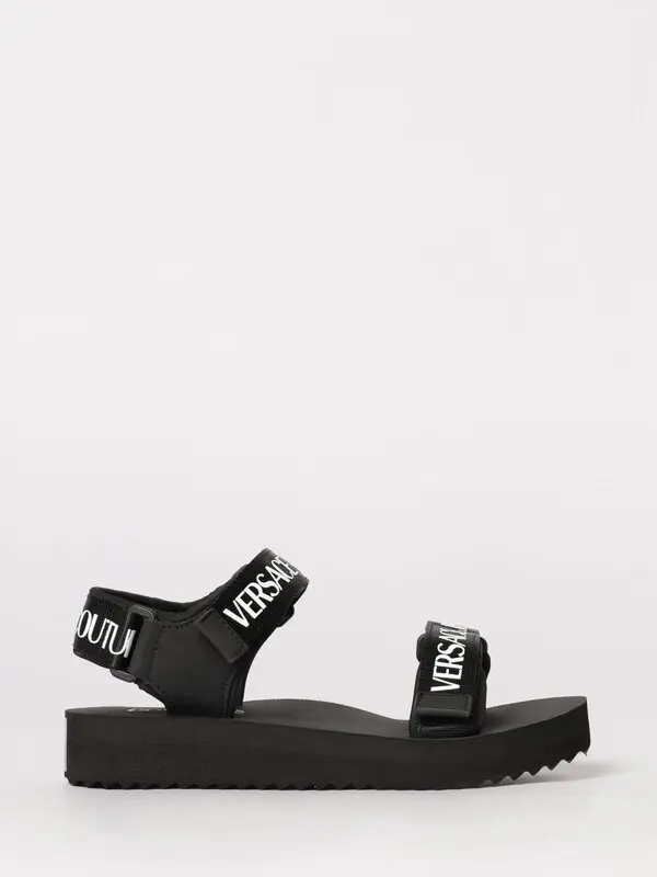 Versace Fabric Sandals With Printed Logo