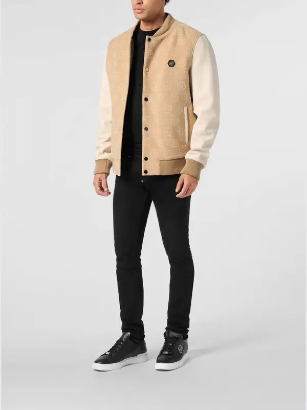 Philipp Plein Pp Monogram Varsity Bomber Jacket