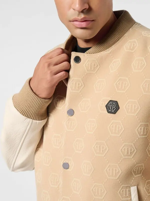 Philipp Plein Pp Monogram Varsity Bomber Jacket