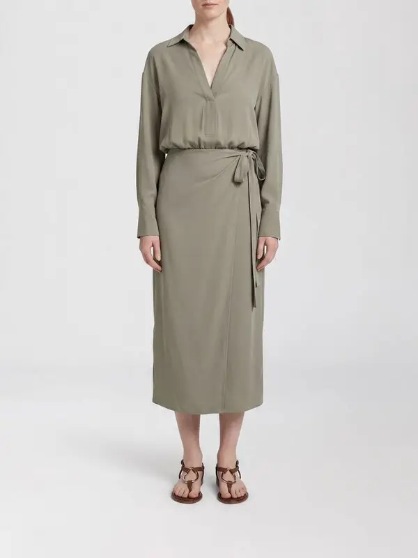 Federica Tosi Silk Blend Wrap Dress - Green