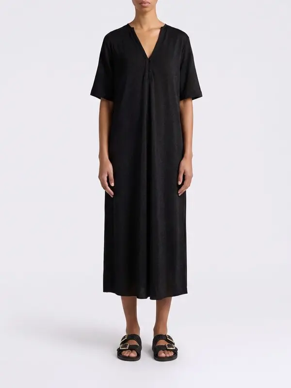Momoni Lurex Jersey Midi Dress - Black