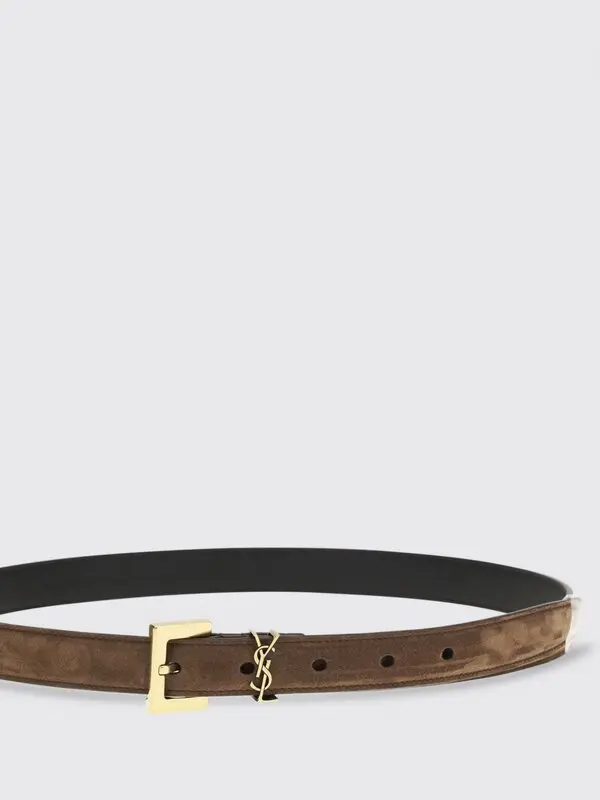 Saint Laurent Cassandre Suede Belt