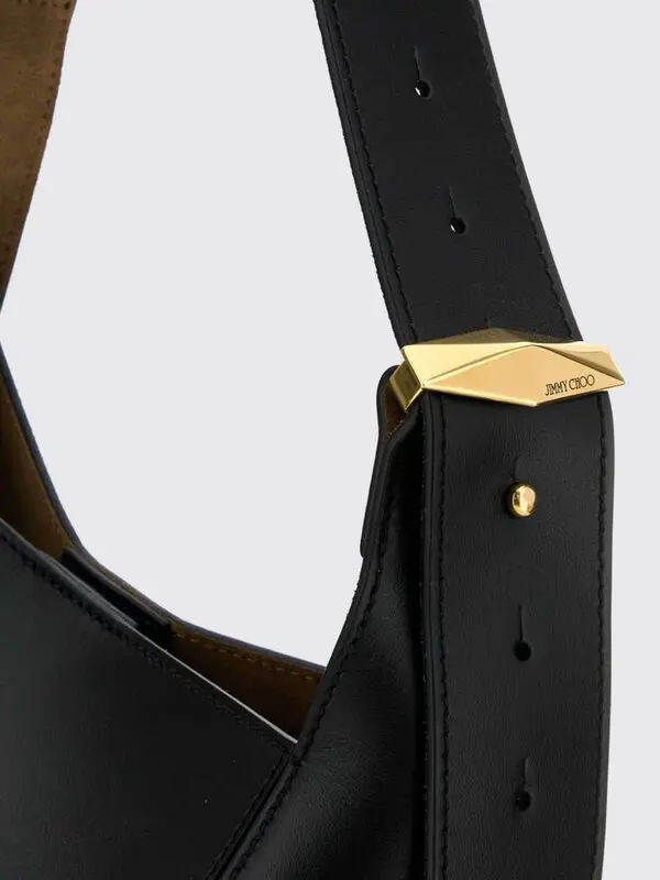 JIMMY CHOO Diamond Smooth Leather Hobo Bag With Adjustable Handle