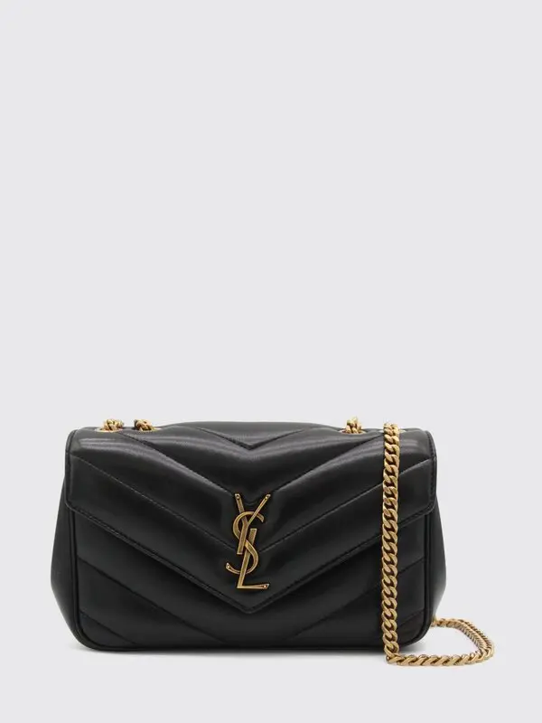 Saint Laurent Loulou Chevron Quilted Leather Bag - Black