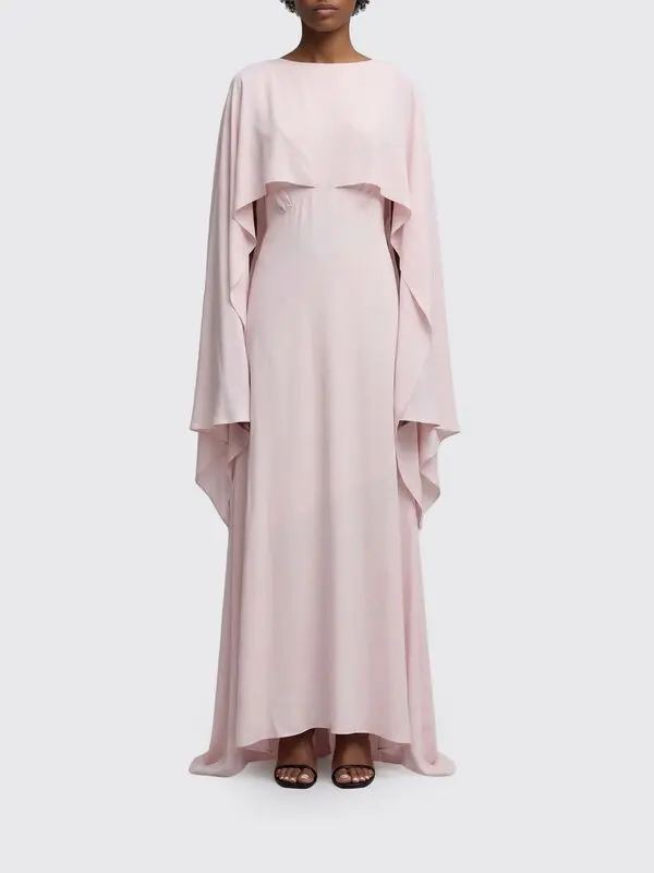 Federica Tosi Chiffon Dress With Cape - Pink