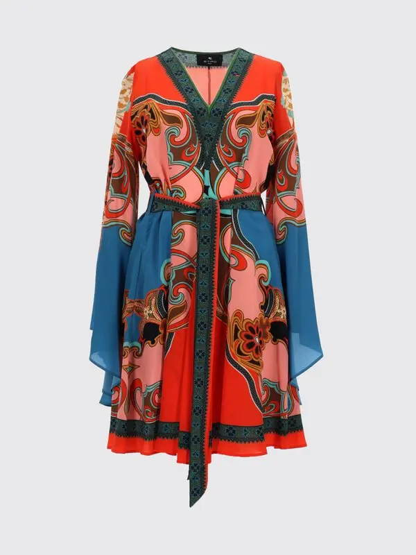 Etro Paisley Print Silk Mini Dress