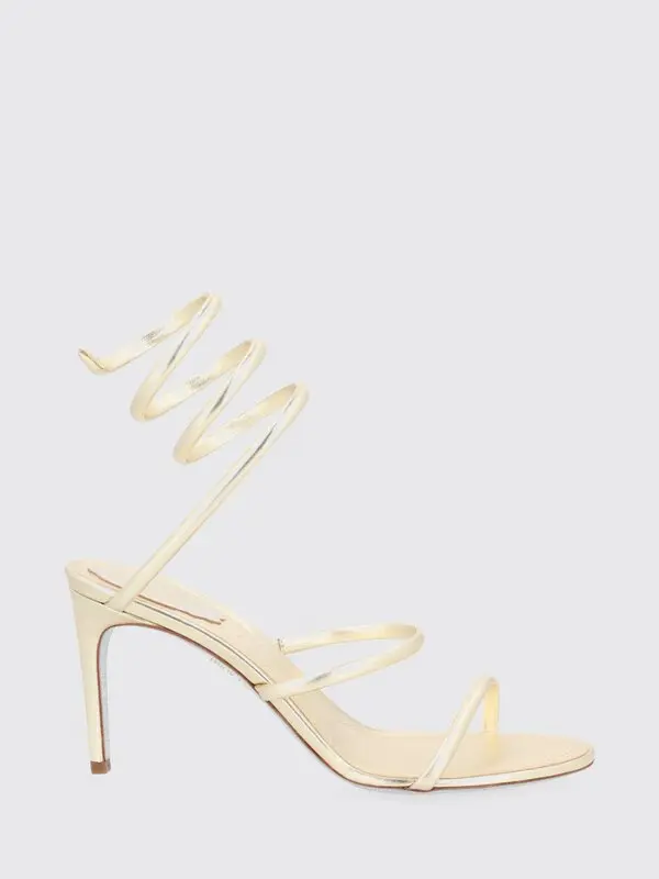 Rene Caovilla Cleo Laminated Nappa Sandals - Gold