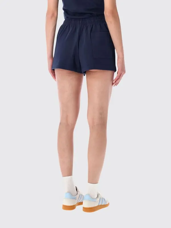 SPORTY & RICH Contrast Logo Cotton Jogging Shorts