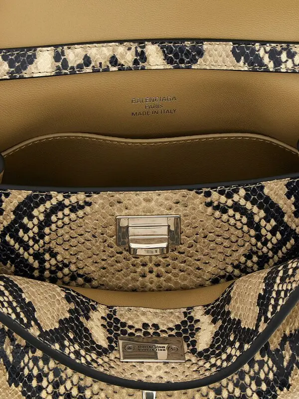 Balenciaga Rodeo Python Print Leather Bag