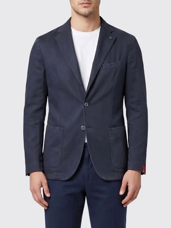SANTANIELLO Virgin Wool Single-breasted Blazer