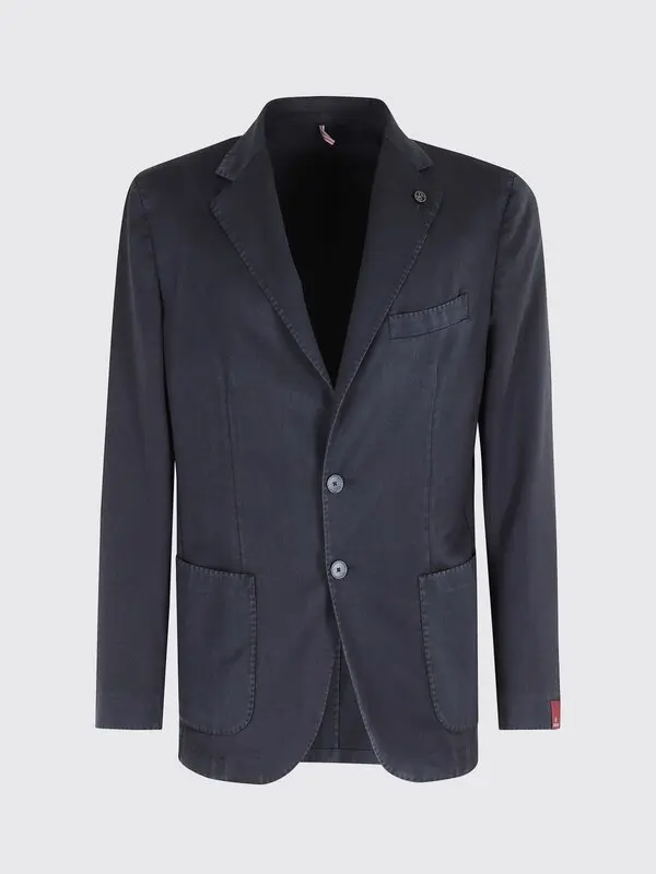 SANTANIELLO Virgin Wool Single-breasted Blazer