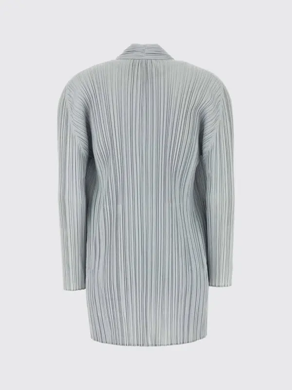 Issey Miyake Pleated Crêpe V-neck Long-sleeved Cardigan - Grey