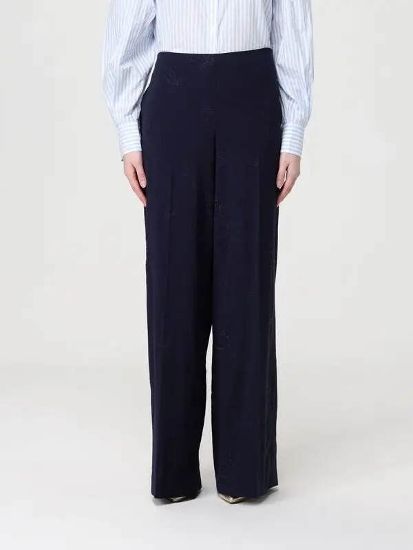 TWINSET Embroidered Viscose Blend Palazzo Pants