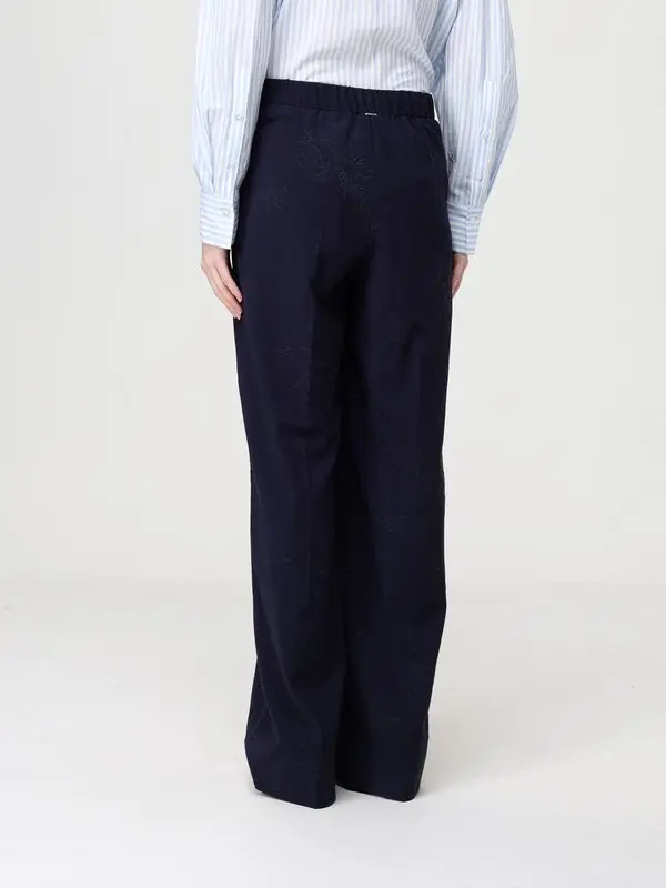 TWINSET Embroidered Viscose Blend Palazzo Pants