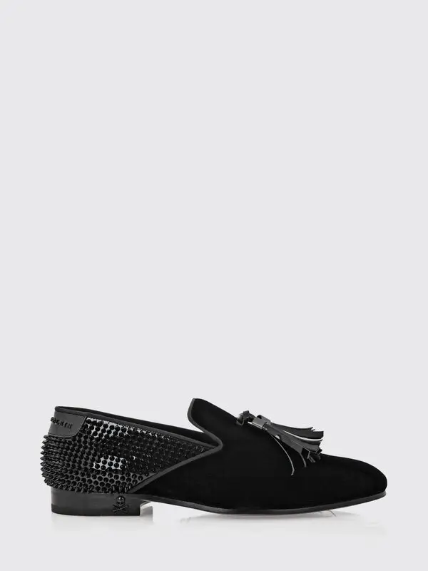 Philipp Plein Suede And Patent Leather Loafers With Studs And Tassels