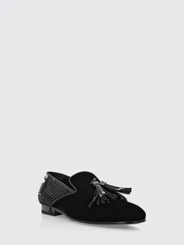 Philipp Plein Suede And Patent Leather Loafers With Studs And Tassels