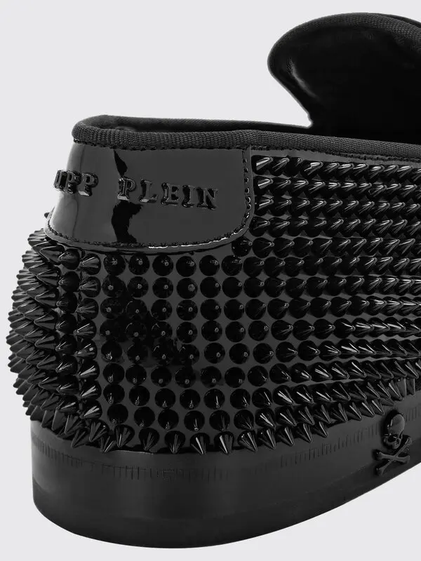 Philipp Plein Suede And Patent Leather Loafers With Studs And Tassels