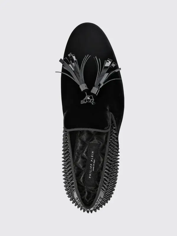 Philipp Plein Suede And Patent Leather Loafers With Studs And Tassels