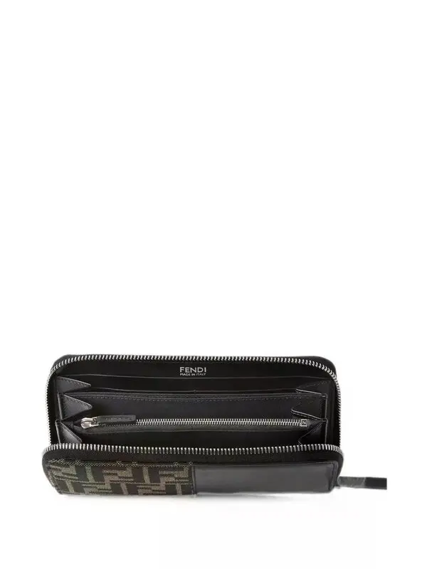 Fendi Ff Jacquard Zip Around Wallet