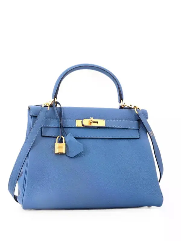 Hermès Kelly Handbag Togo With Gold Hardware 28 Satchel - Blue