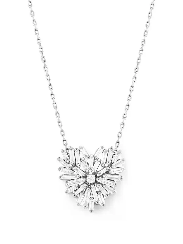 SUZANNE KALAN Diamond Heart-pendant Necklace - Silver
