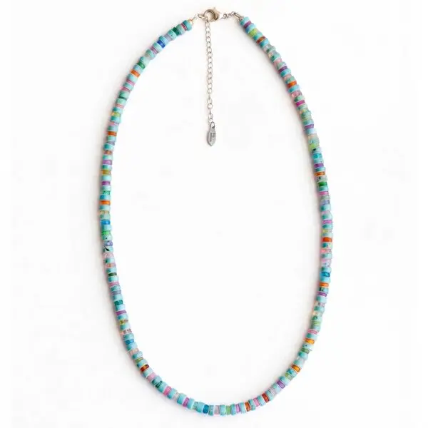 Kris Nations Turquoise & Multicolor Opal Necklace - Silver