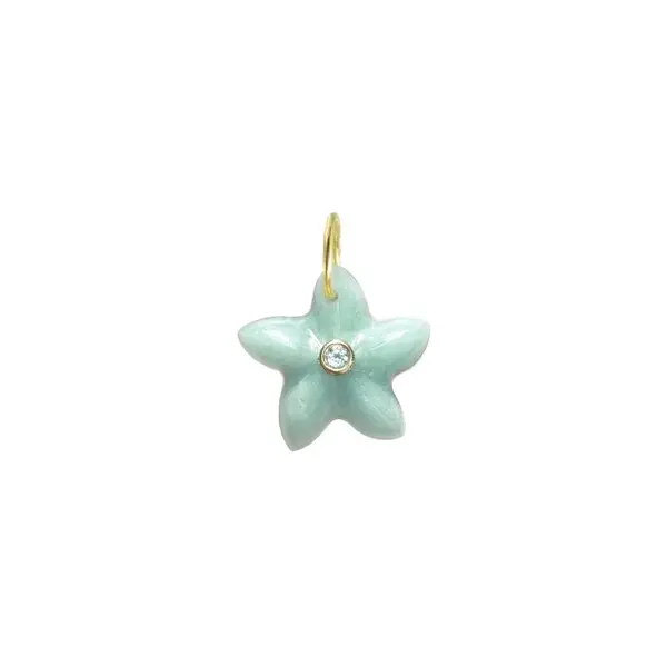 KAMARIA Star Fish Gemstone Pendant With Topaz Aquamarine - Blue