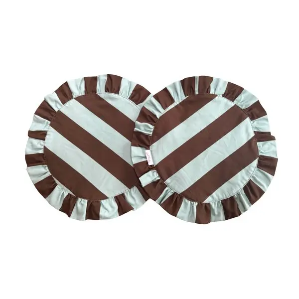 CLUB CARLOTTA TABLEWARE Darcy Placemats Brown Stripes