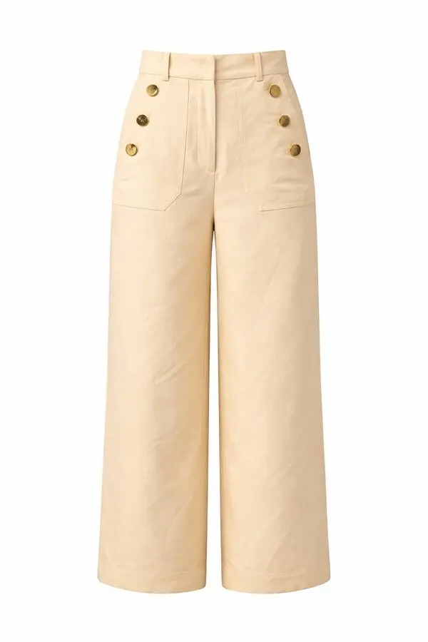 EXQUISE Neutrals Petra Wide Leg Pants Cream - White