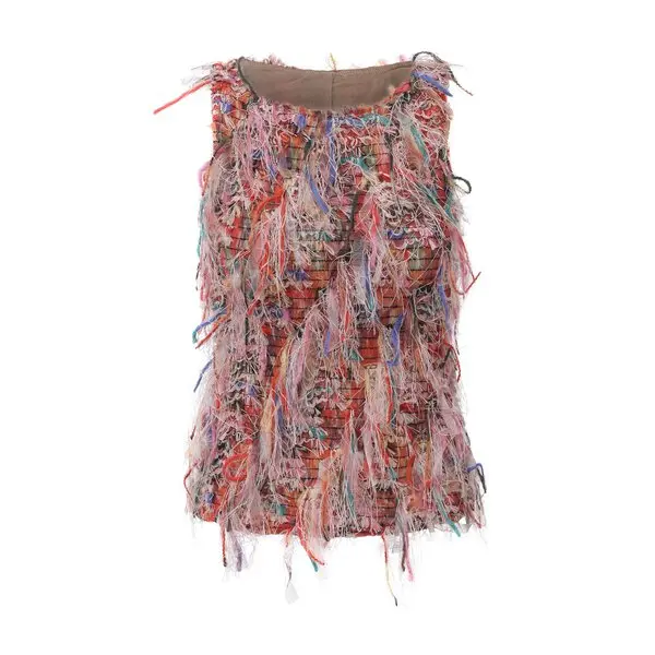 FRONT ROW SHOP Julie Fringed Midi Skirt