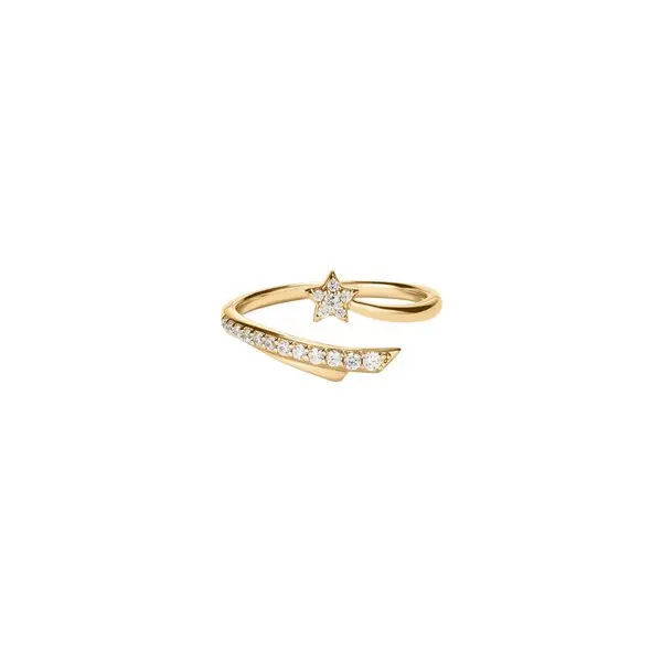 VANCHI Crystal Shooting Star Open Ring - Gold