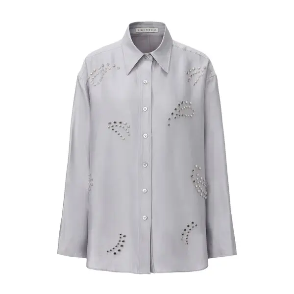 FRONT ROW SHOP Stud-embellished Oversized Shirt