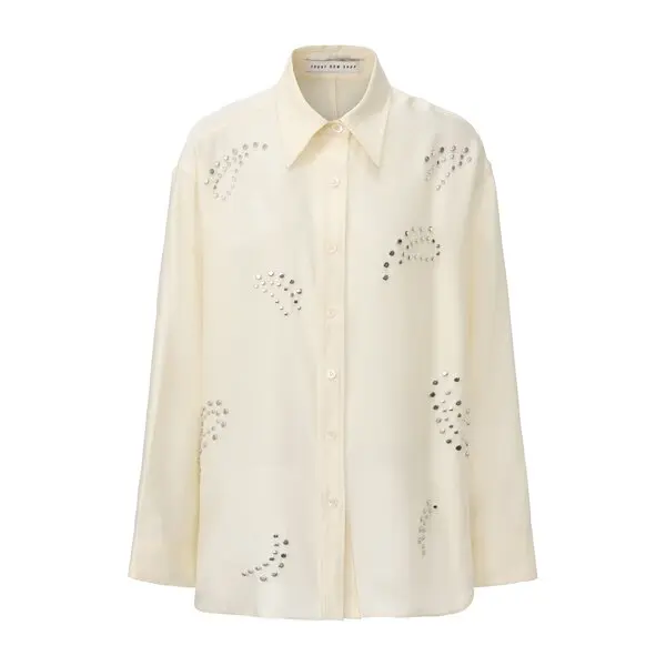 FRONT ROW SHOP Embellished Oversized Shirt