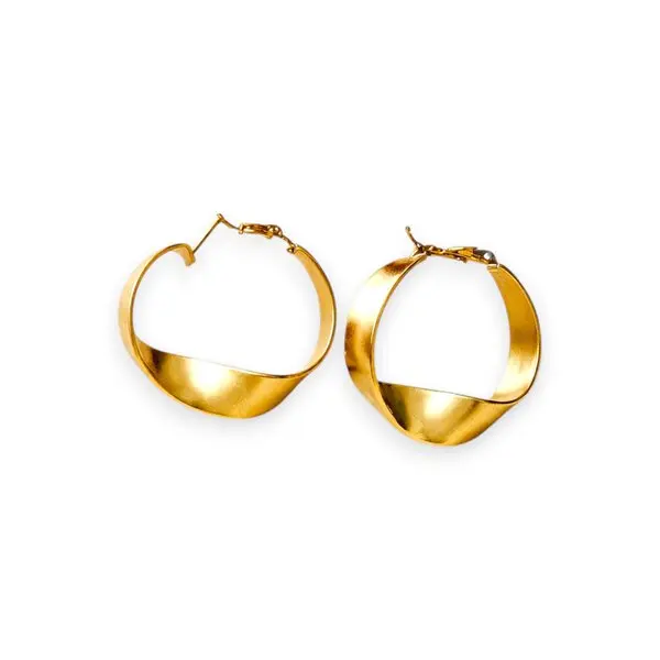 ORIAKU STUDIO Mala Earrings Plated Irregular Hoops Handcrafted In Senegal West Africa - Gold
