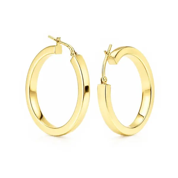 UNALOE Polished Plated Chunky Hoop Earrings - Gold