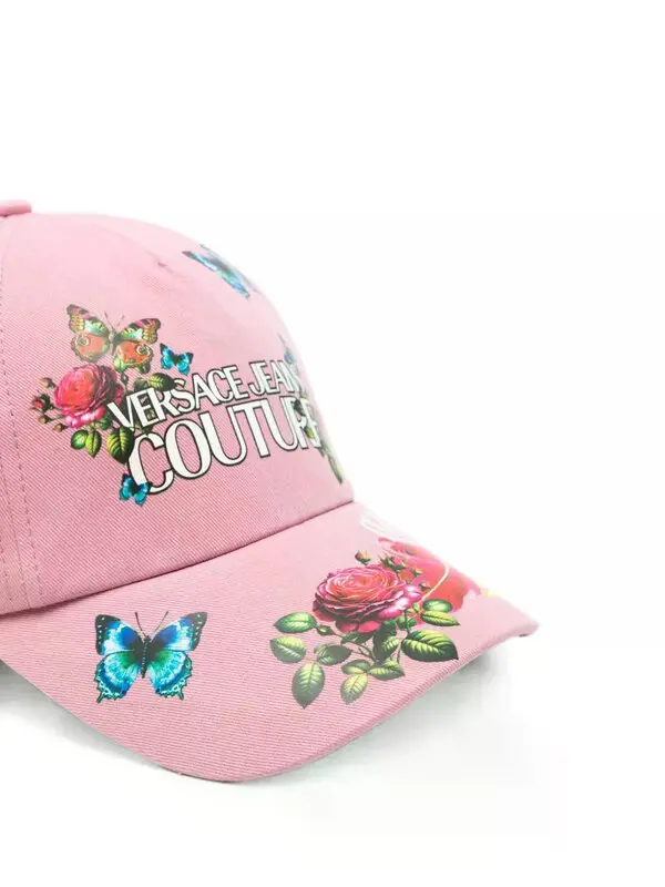 Versace Butterfly-print Logo-patch Baseball Cap
