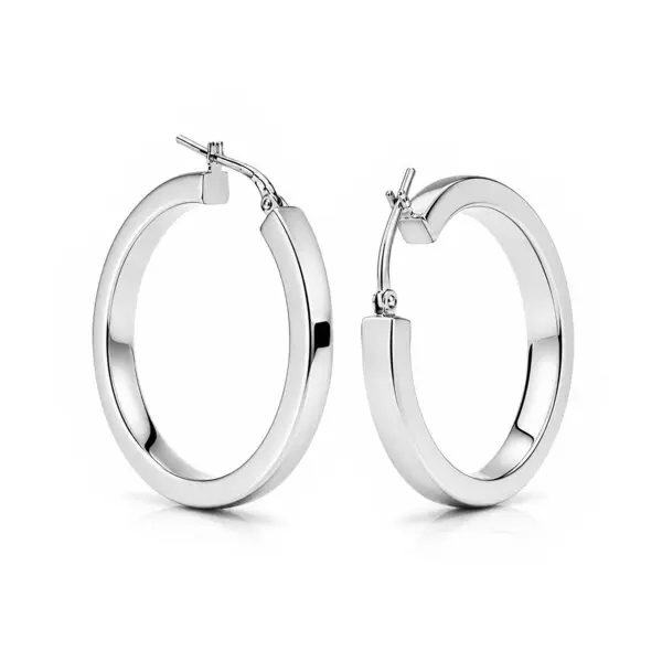 UNALOE Polished Sterling Chunky Hoop Earrings - Silver