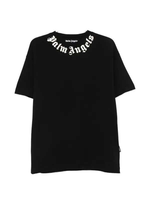 Palm Angels Logo Cotton T-shirt - Black