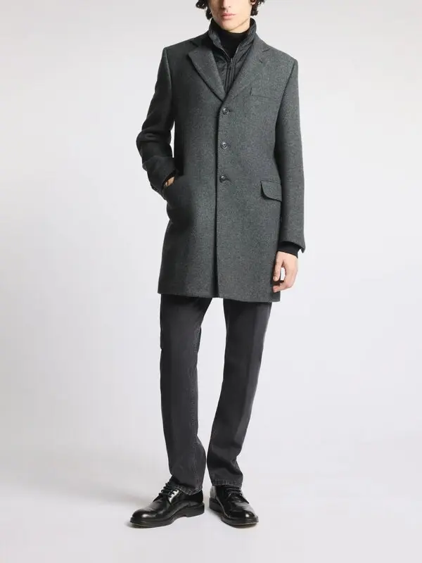 FAY Herringbone-pattern Double Coat