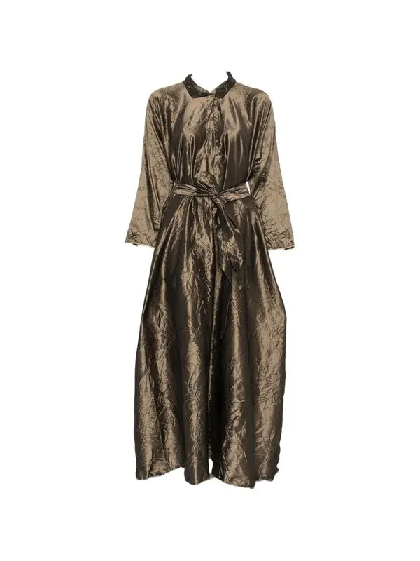 DANIELA GREGIS Silk Midi Dress - Brown
