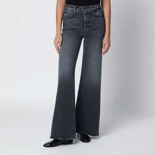 MOTHER The Hustler Roller Sneak Jeans In Dark Denim - Grey