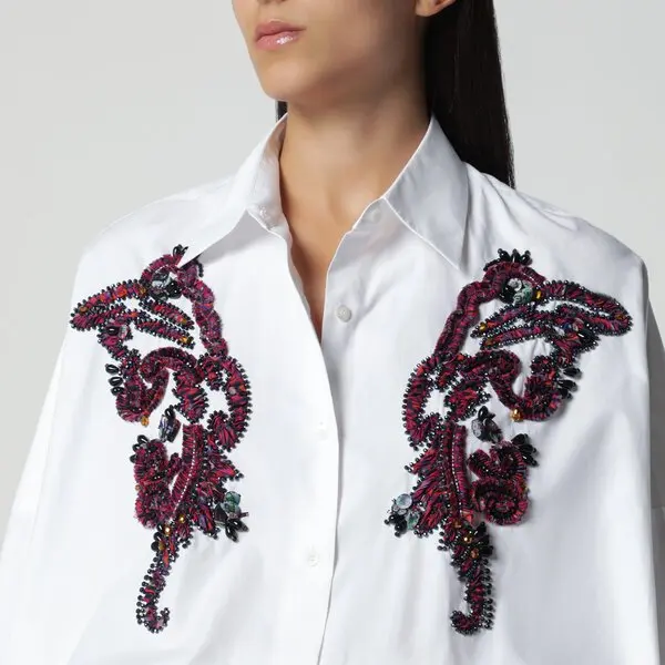 Dries Van Noten Embroidered Cotton Shirt
