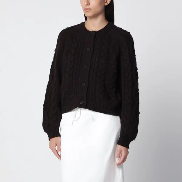 LISA YANG Cable-knit Cashmere Cardigan - Brown