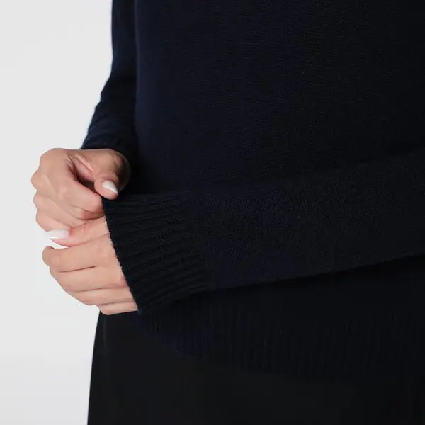 LISA YANG Mable Cashmere Crew Neck Sweater - Blue