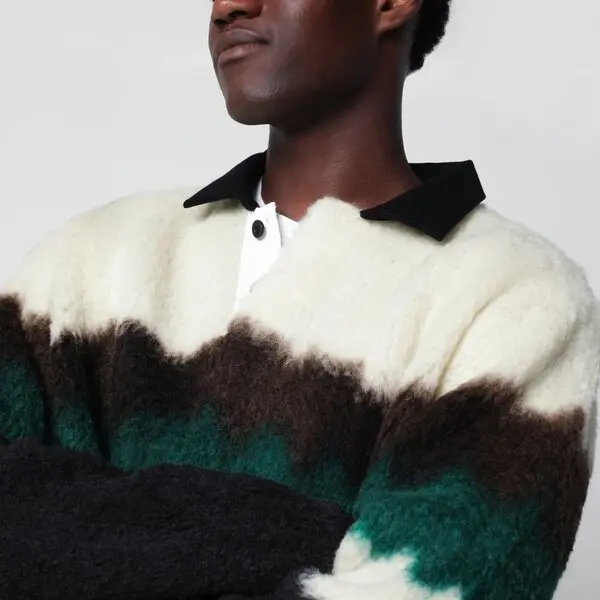 Sacai Multicolour Gradient Striped Polo Sweater
